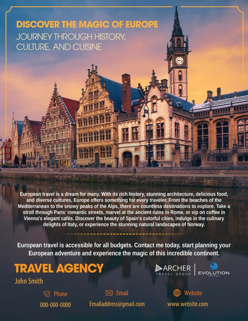 Personalized Flyers – Archer | Evolution Travel Shop